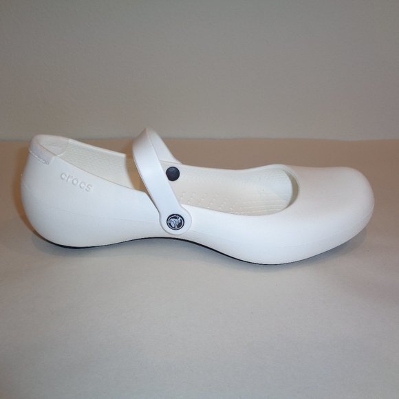 CROCS | Shoes | Crocs Size 9 Alice Work White New Mary Jane Shoes ...
